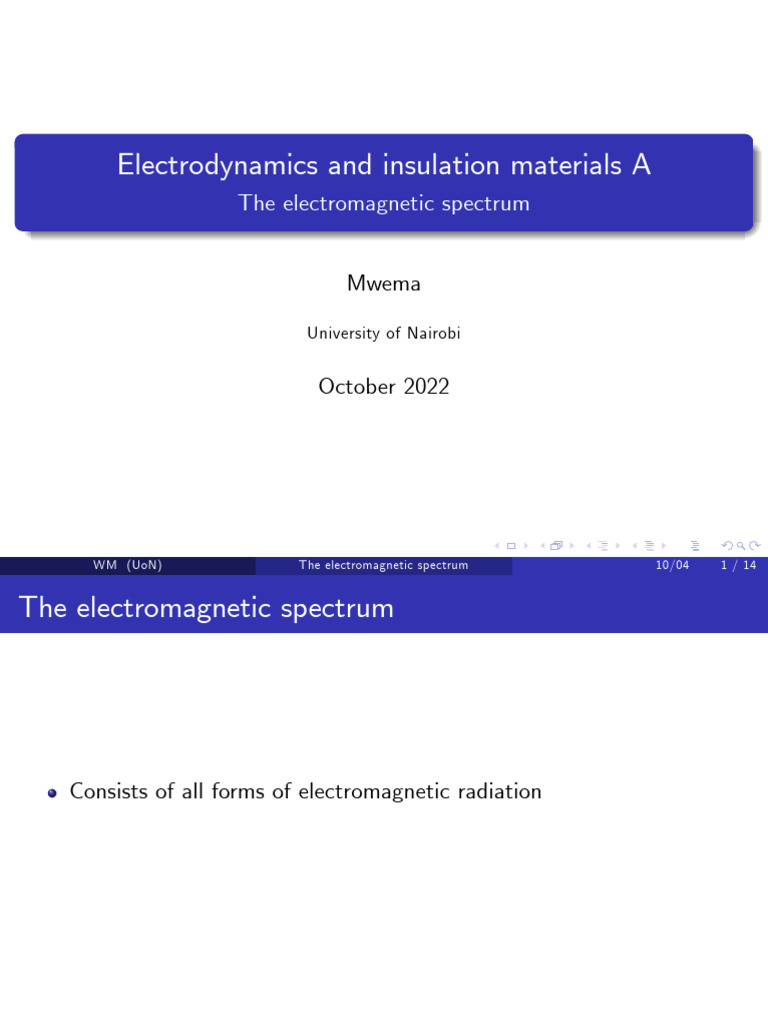 Lecture 01 The Electromagnetic Spectrum | PDF | Radio Spectrum | Hertz Lecture 01 The Electromagnetic Spectrum | PDF | Radio Spectrum | Hertz
