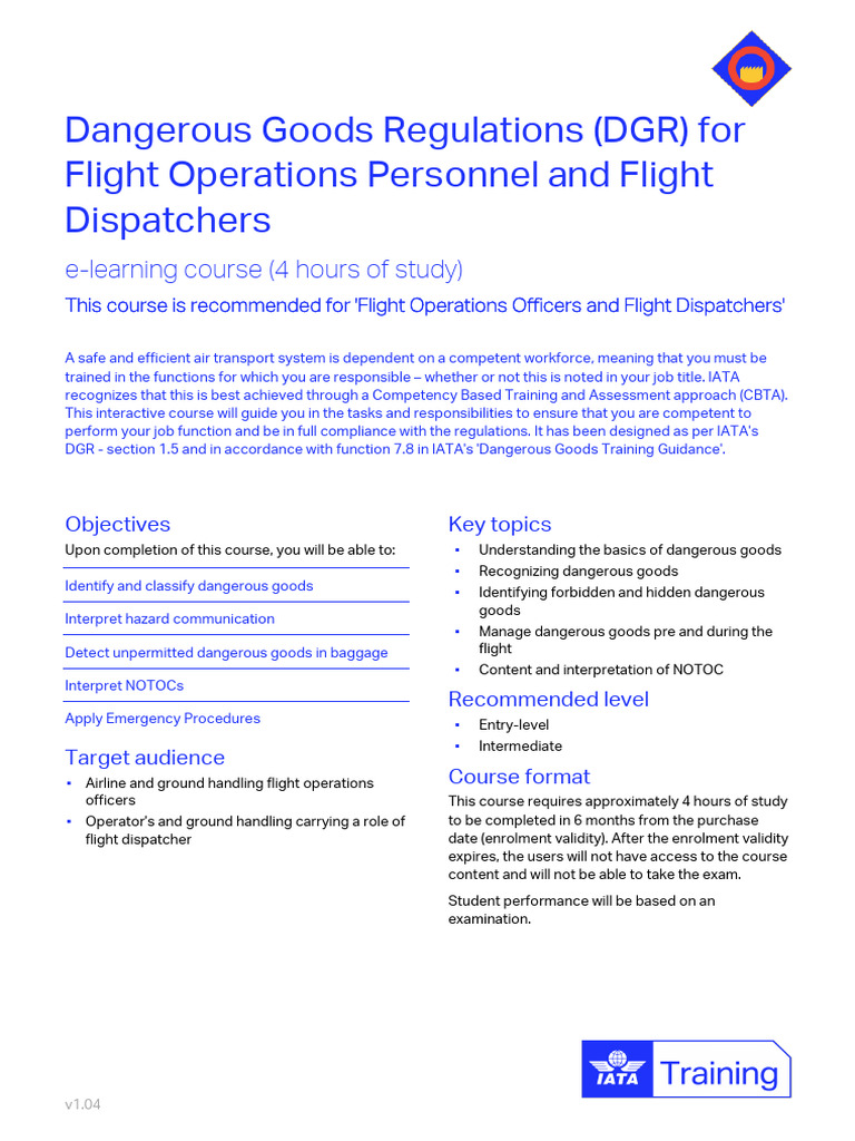 DGR Training for Flight Operations Personnel | PDF | Dangerous Goods