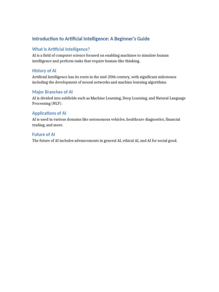 Introduction To AI | PDF