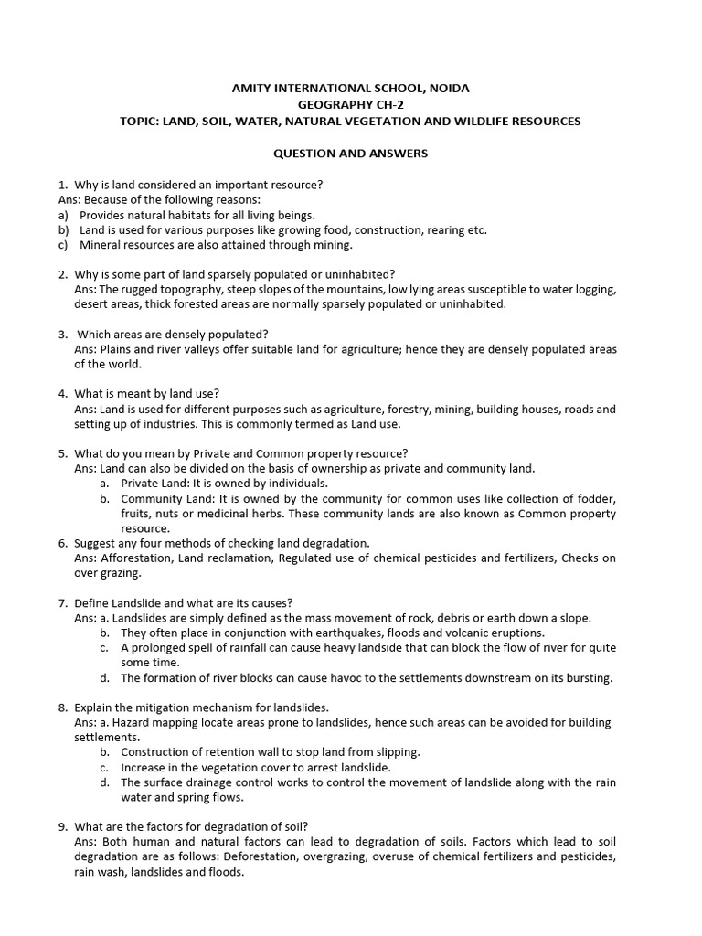 CH-2 Land, Soil, Water Handout | PDF | Water | Soil CH-2 Land, Soil, Water Handout | PDF | Water | Soil