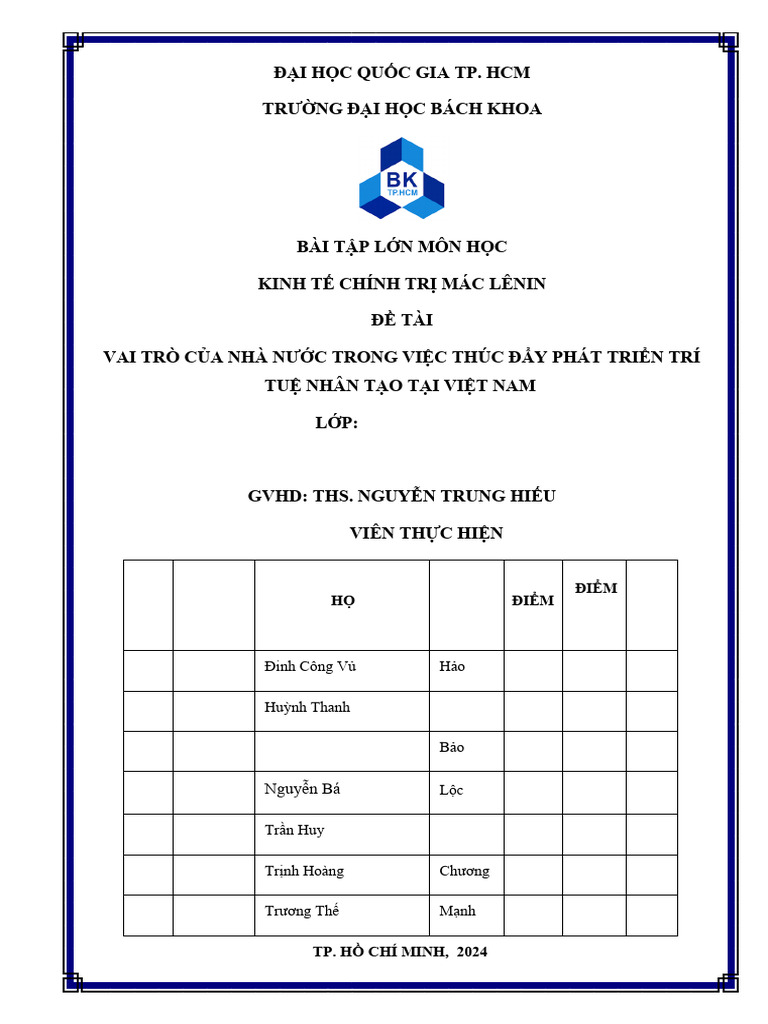 STT Mssv HỌ TÊN % Điểm BTL Điểm BTL GHI CHÚ | PDF