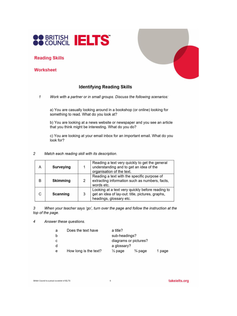 Reading Task 1 | PDF