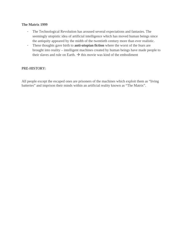 The Matrix 1999 | PDF