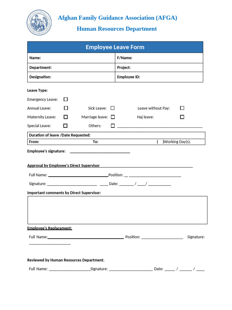 Leave Form Update 2023 | PDF