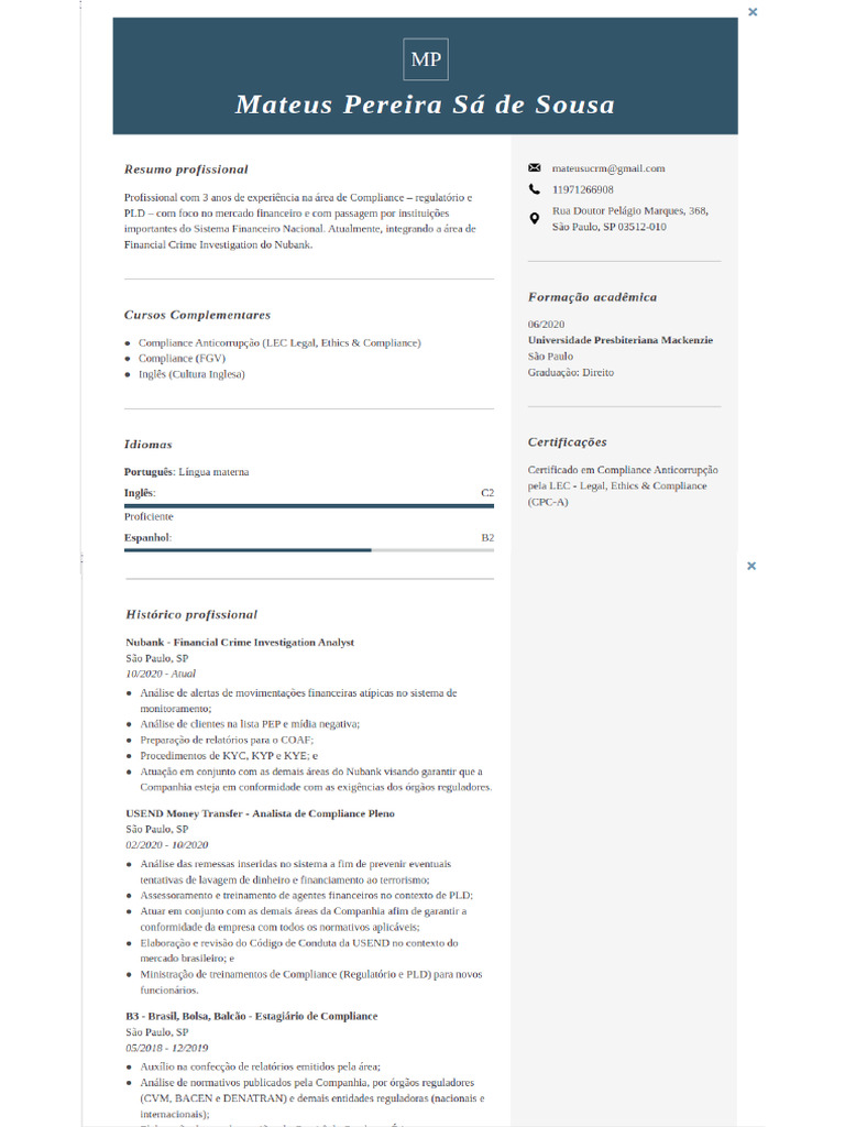 CV Mateus | PDF