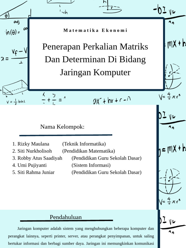 Kelompok 3 (Penerapan Matriks Dan Determinan Di Bidang Jaringan ...