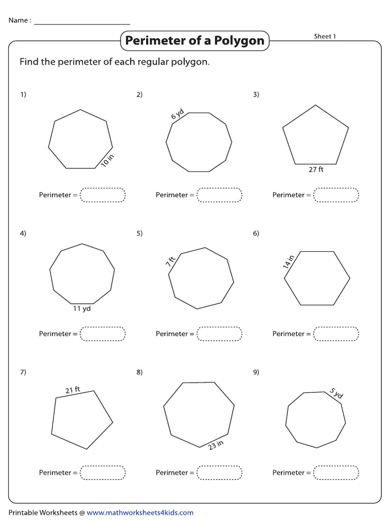 Regular Polygon Perimeter 1 | PDF