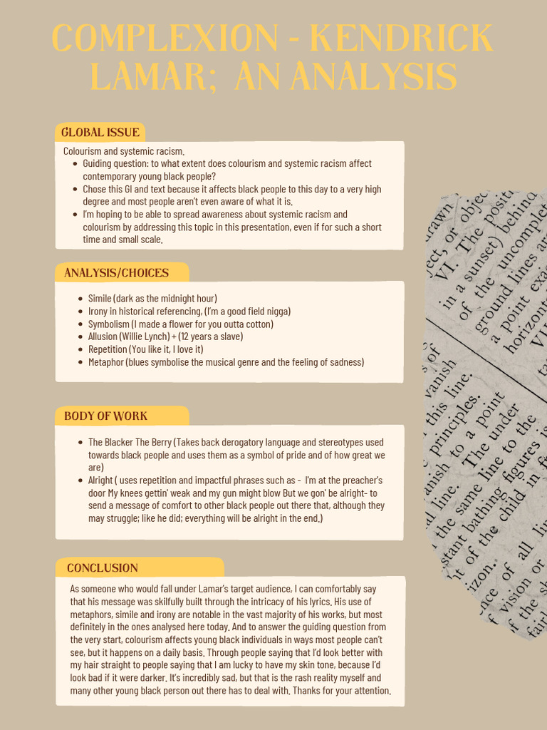 Kendrick Lamar Talking Points Mock IO | PDF | Art | Poetry