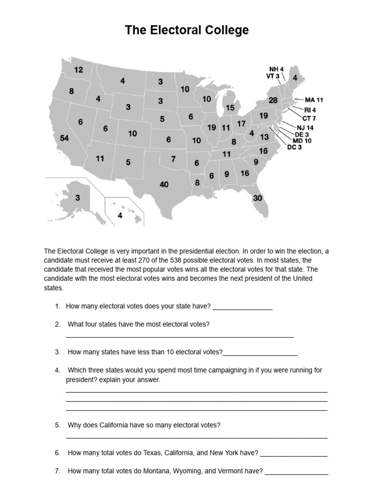 Electoral College Map 2024 | PDF | Federal Elections Of The United ...