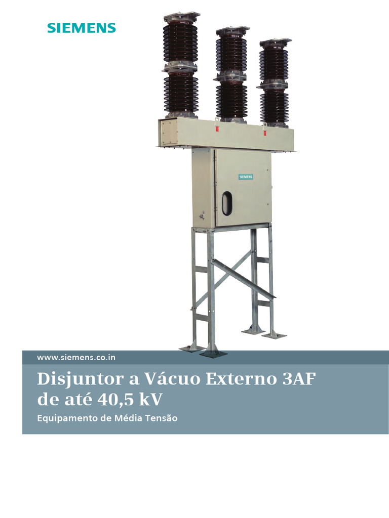Disjuntor a Vácuo Externo 3AF 40,5 kV | PDF | Fonte de energia | Relé