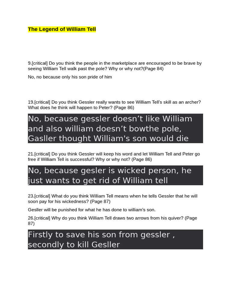 The Legend of William Tell | PDF