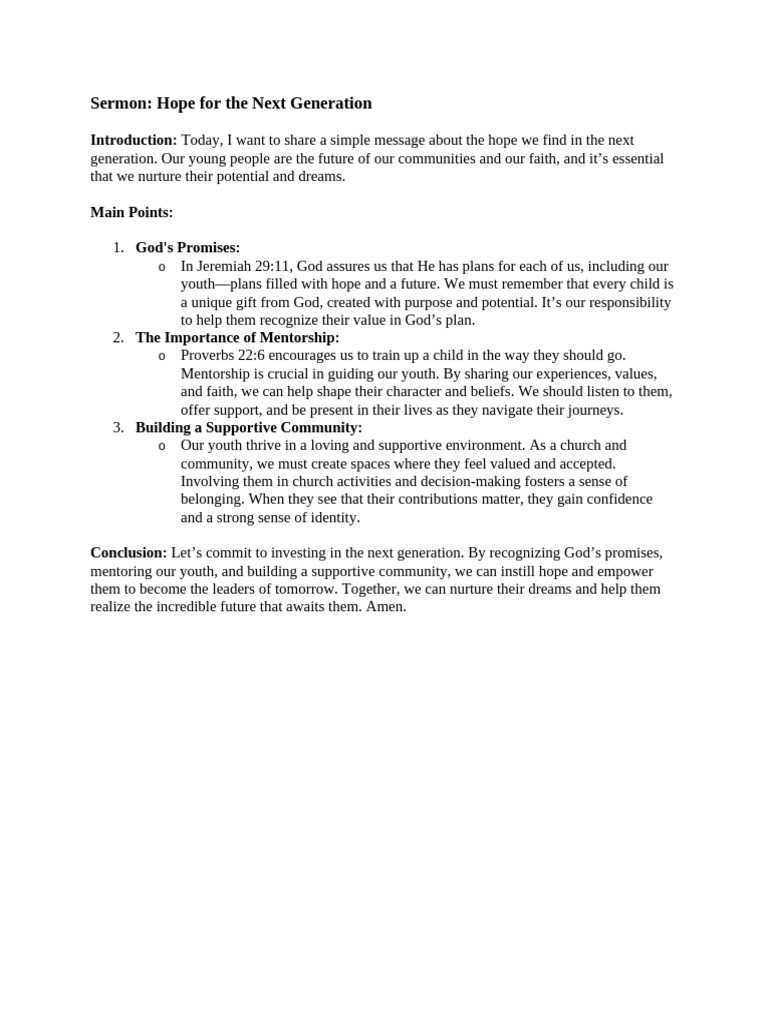 The Hope of Next Gen | PDF