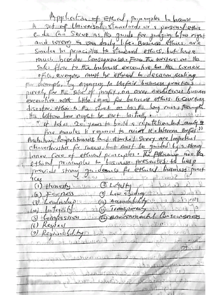 Bus 414 - Business Ethics (Dr. Arilesere) | PDF