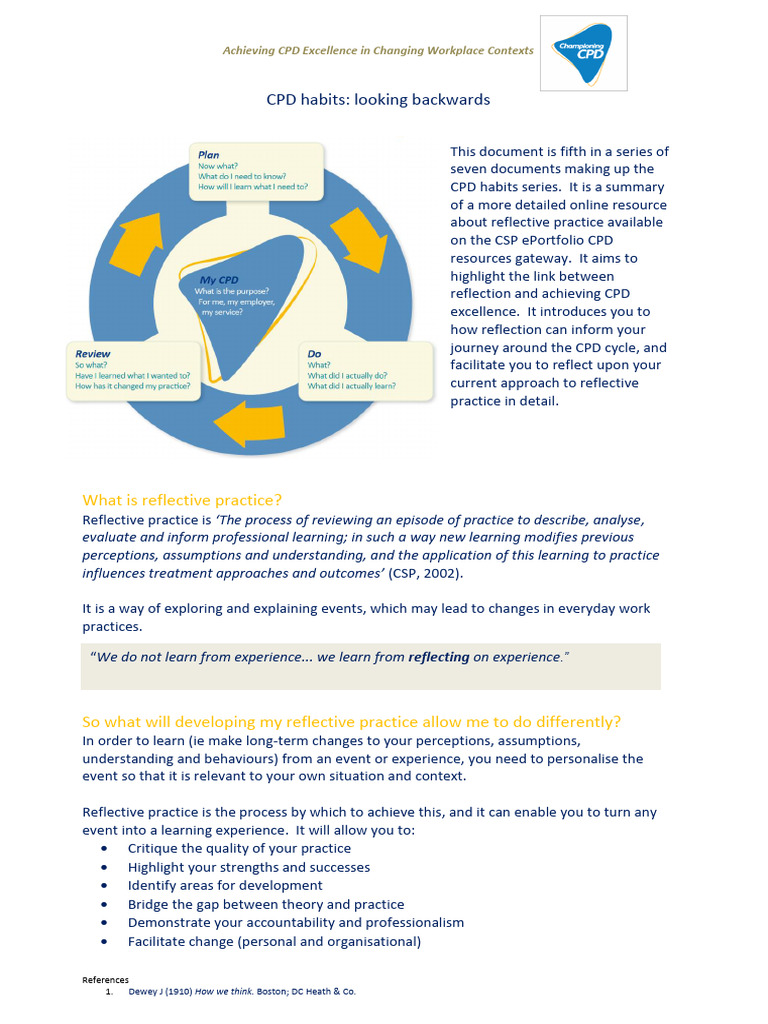 Reflective Practicee | PDF | Reflective Practice | Behavioural Sciences