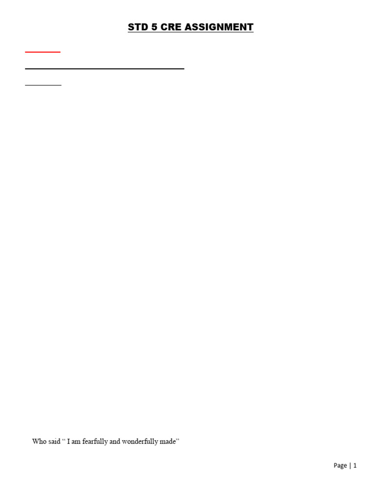 Grade 5 - C.R.E Assignment | PDF | Jesus | Ten Commandments