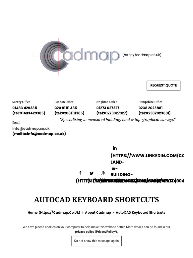 Autocad Shortcut Keys PDF - AutoCAD Commands List Shortcuts - Cad ...
