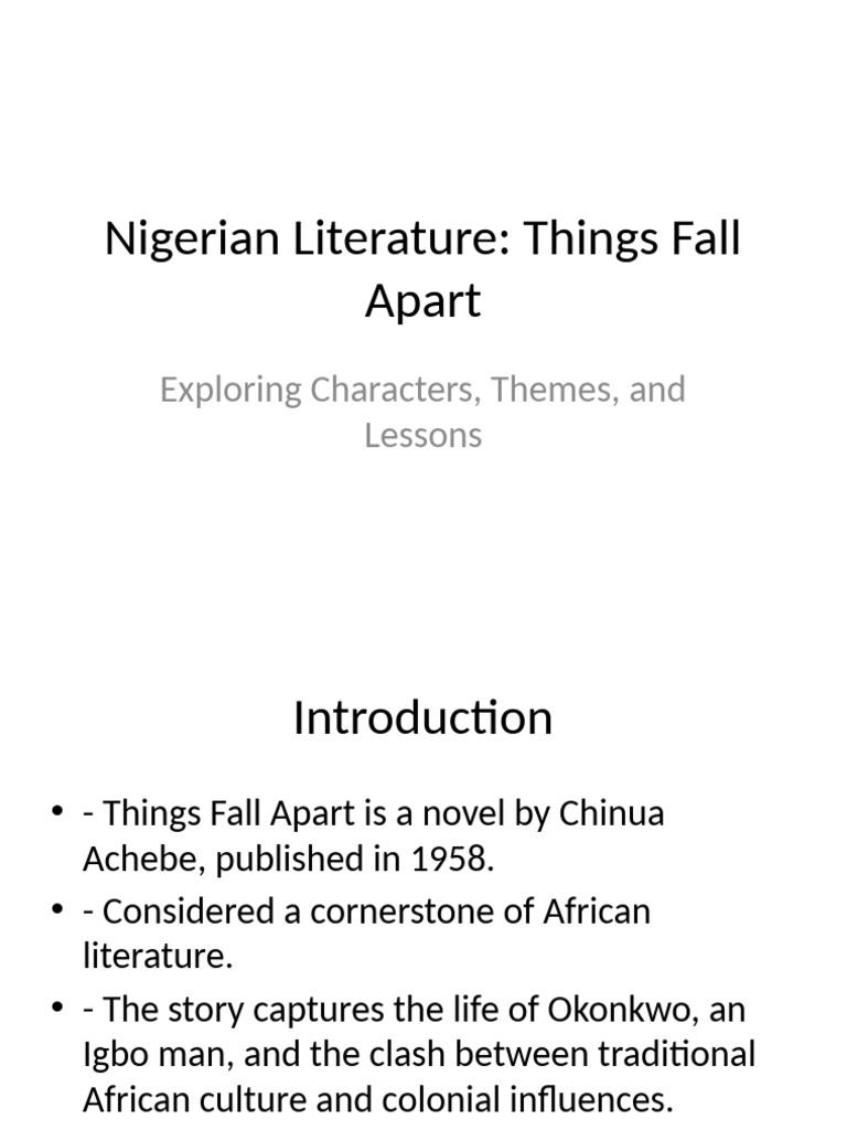 Things Fall Apart Presentation | PDF | Social Science