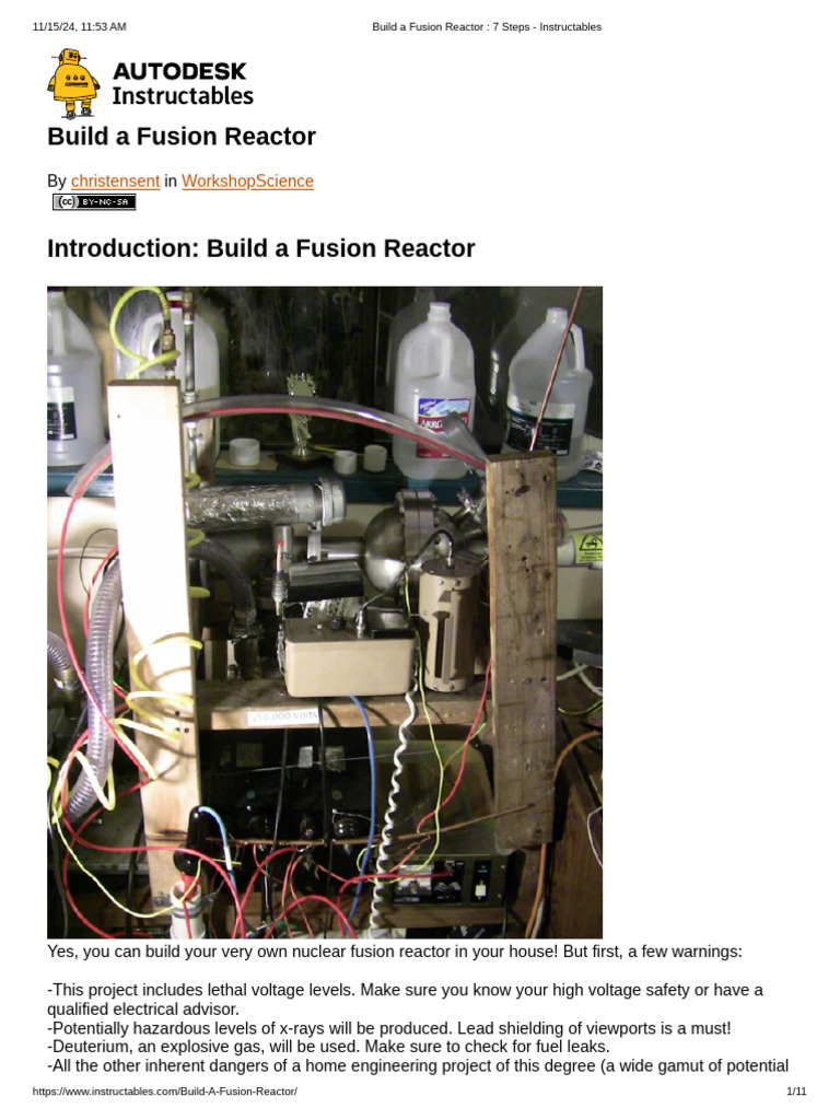 DIY Home Fusion Reactor Guide | PDF | Neutron | Fusion Power
