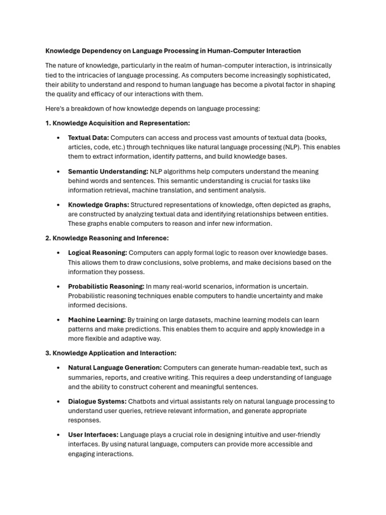 Language Processing in HCI | PDF | Information | Knowledge