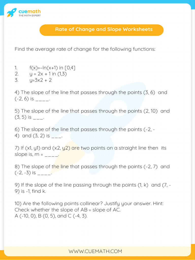 Rate of Change and Slope Worksheets - Worksheet 1 | PDF | Computers