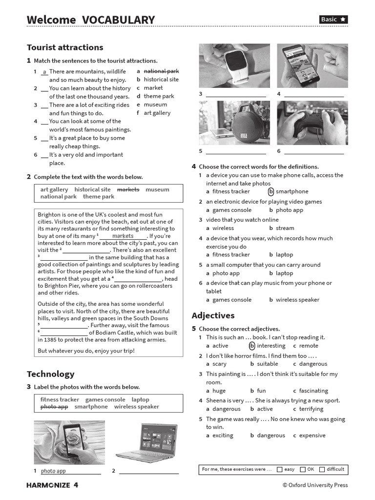 Harmonize 4 TRM Unit Welcome Worksheets | PDF