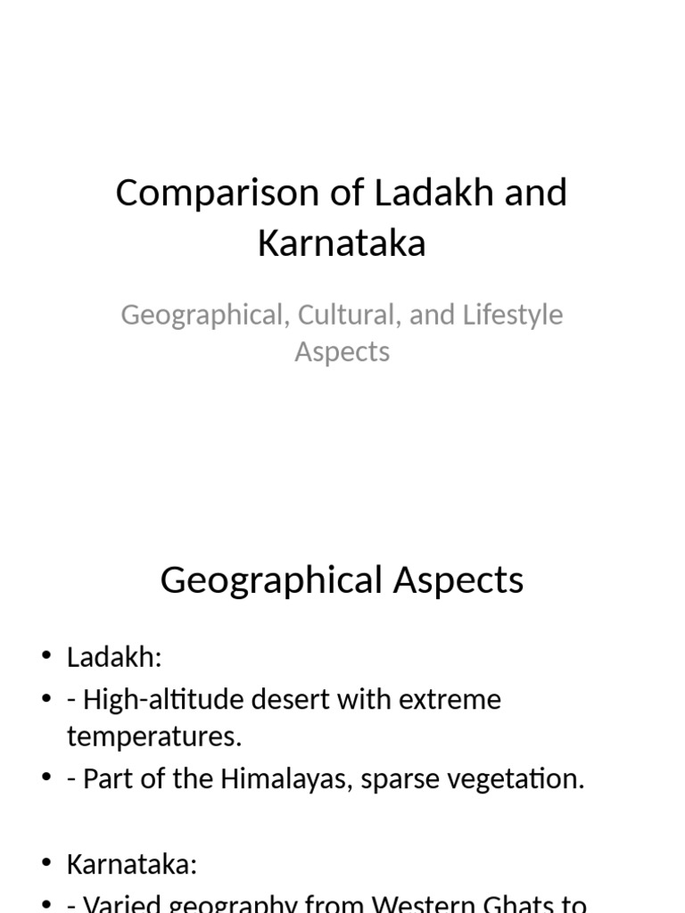 Ladakh and Karnataka: A Comparative Study | PDF