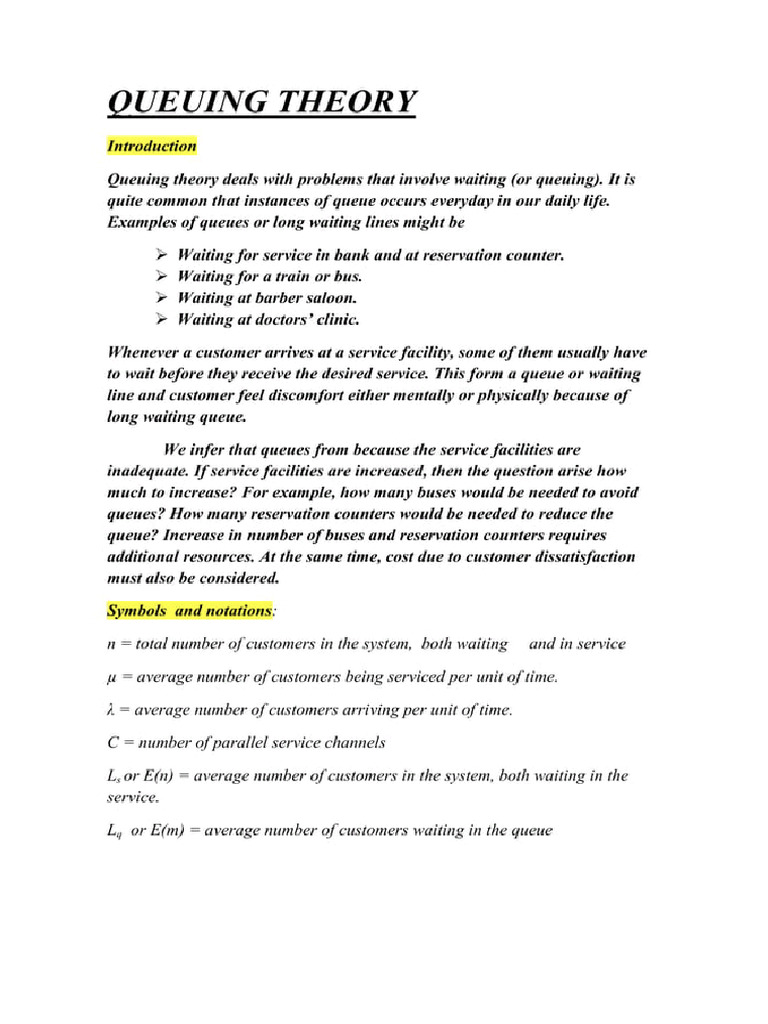 Queuing Theory With P&S | PDF