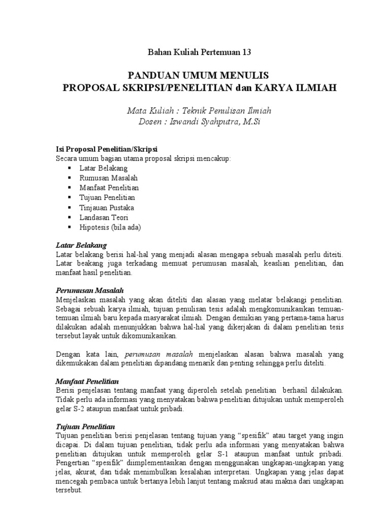 Tujuan Dan Manfaat Penulisan Karya Ilmiah