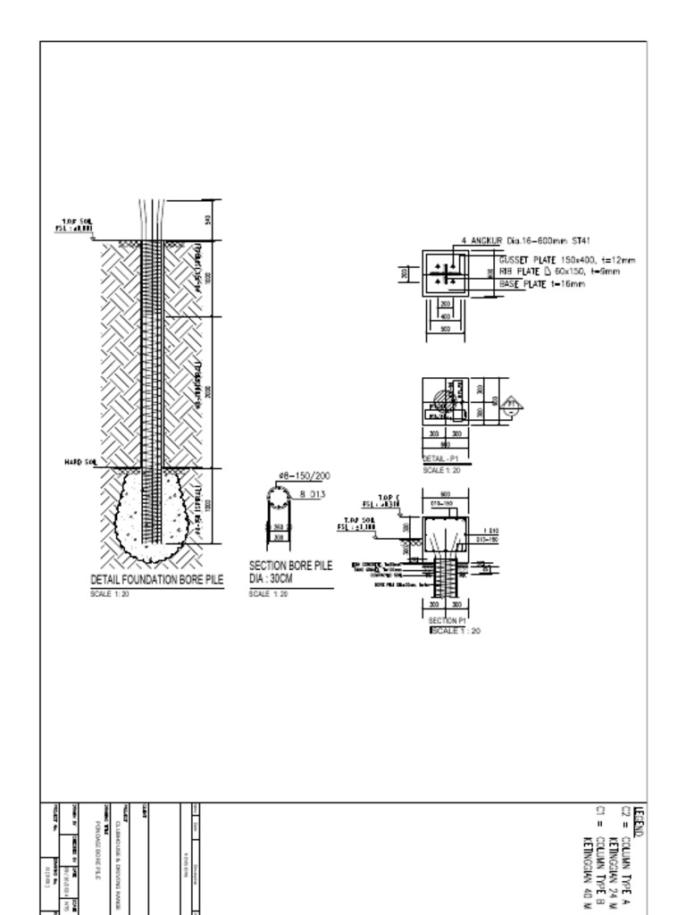 Bore Pile Foundation Detail Drawings | PDF