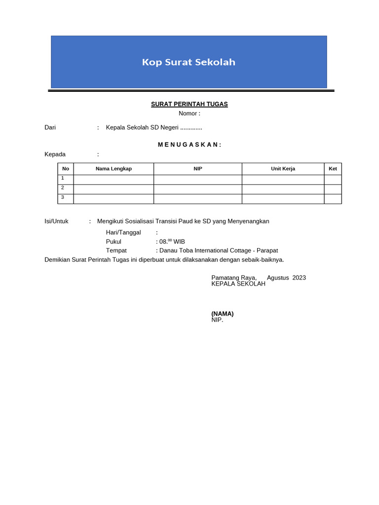 Format SPT Sekolah | PDF