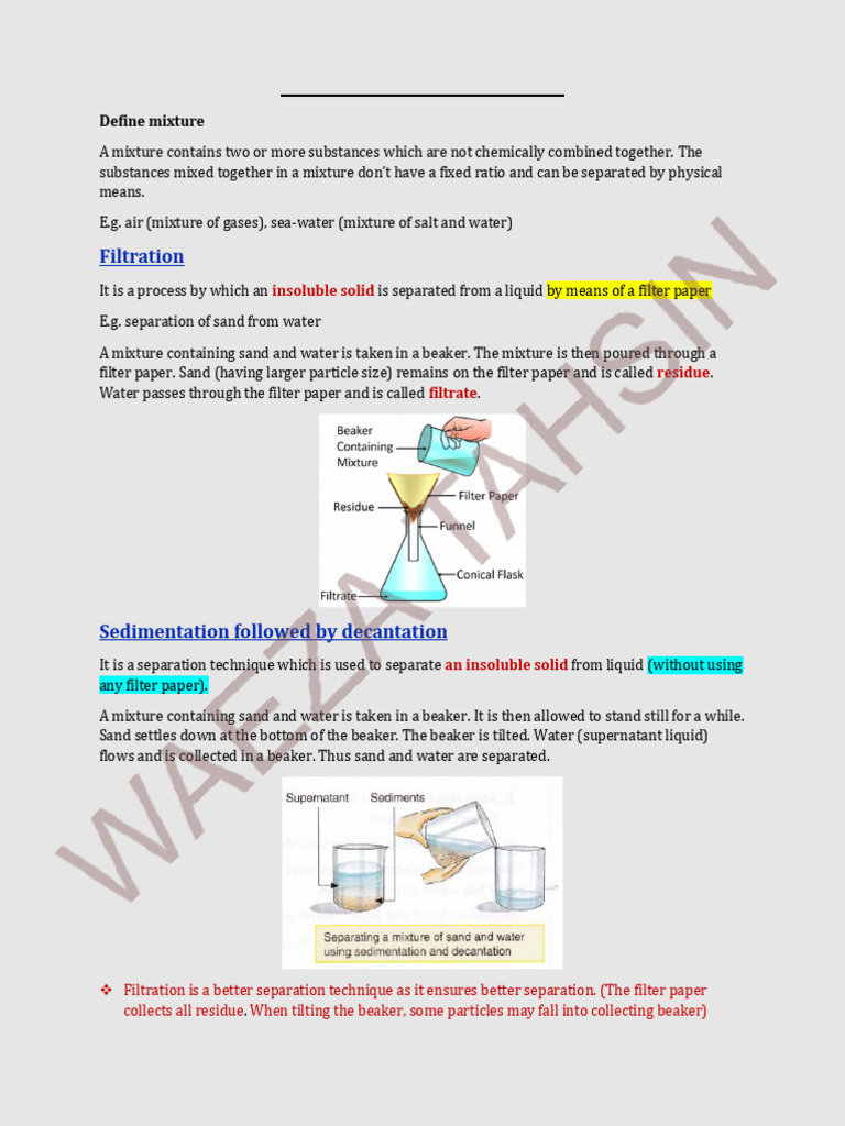 Separation Technique | PDF | Distillation | Filtration