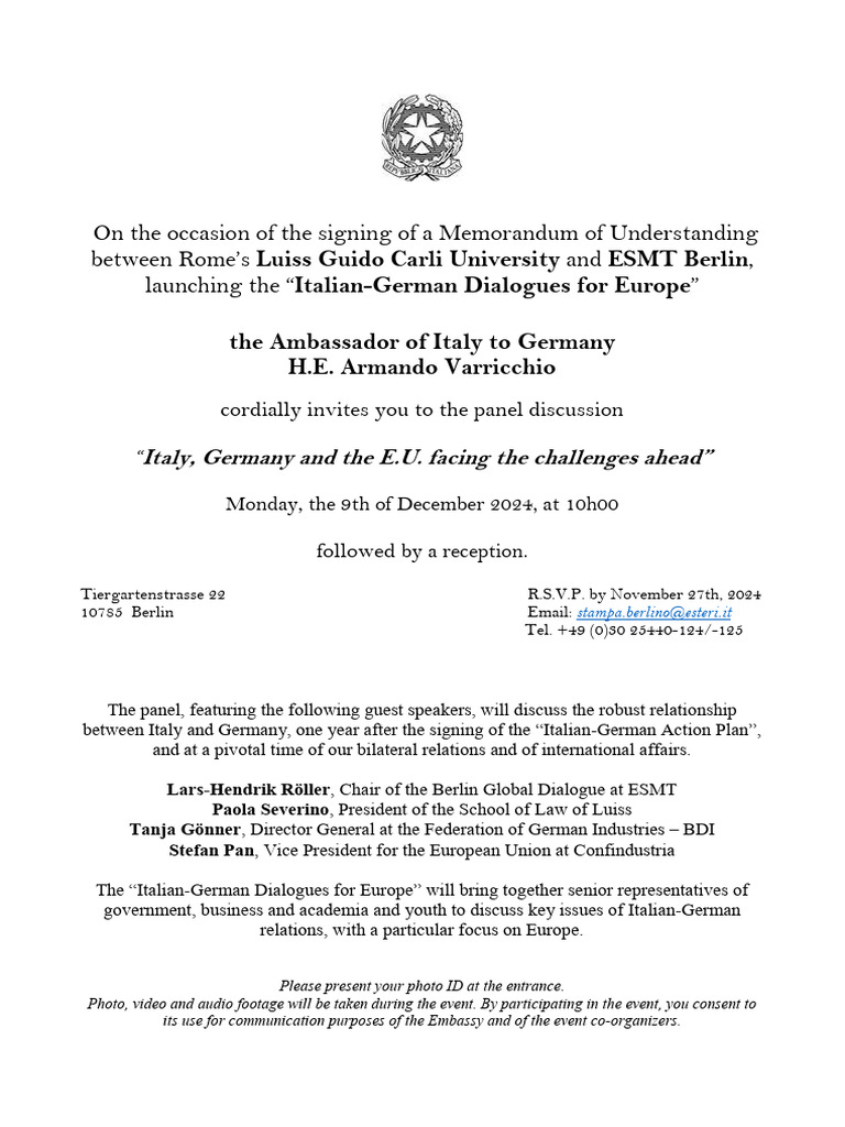 Italy-Germany E.U. Panel Discussion | PDF