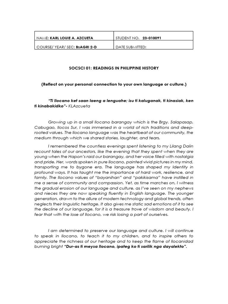 Socsci 02 Ilocano Ak | PDF | Social Science | Foreign Language Studies