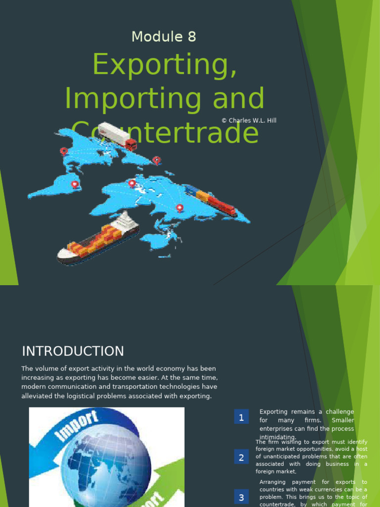 M8 Exporting, Importing and Countertrade | PDF | Letter Of Credit | World Trade Organization