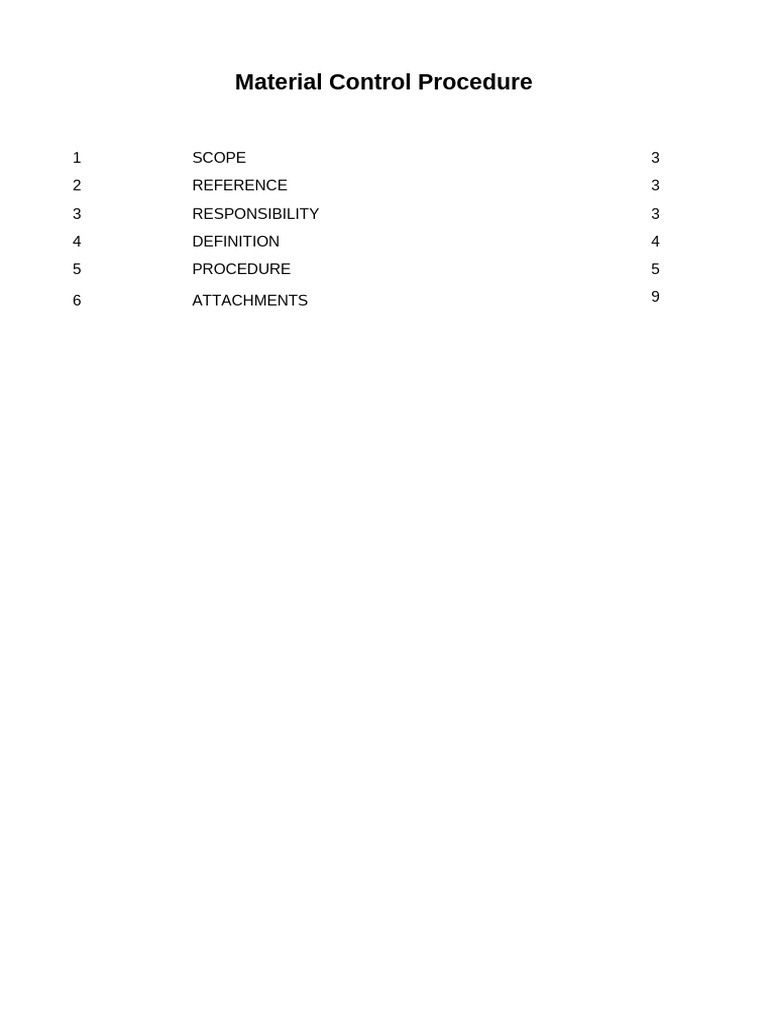 Material Control Procedure (Onemli) | PDF | Specification (Technical Standard)