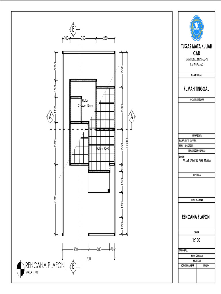Denah 2 Bayu-Rencanan Plafon | PDF