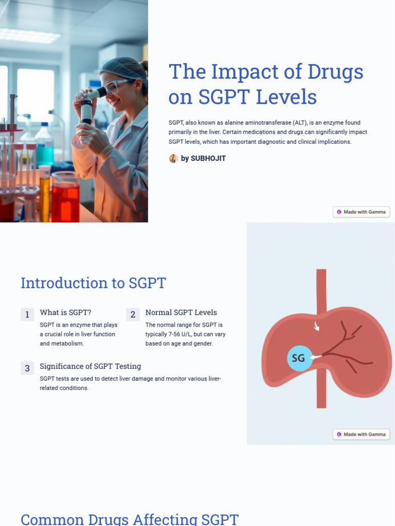 The Impact of Drugs On SGPT Levels | PDF | Alanine Transaminase | Medical Diagnosis