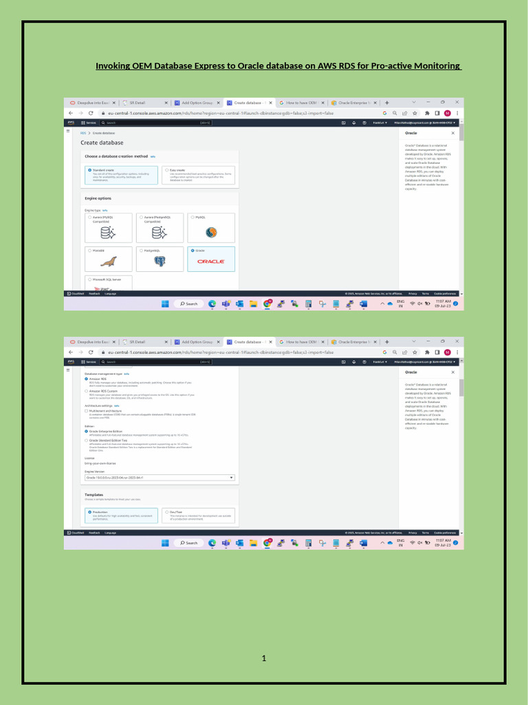 Invoking Database EM Express To Oracle Database On AWS RDS For Proactive Monitoring | PDF ...