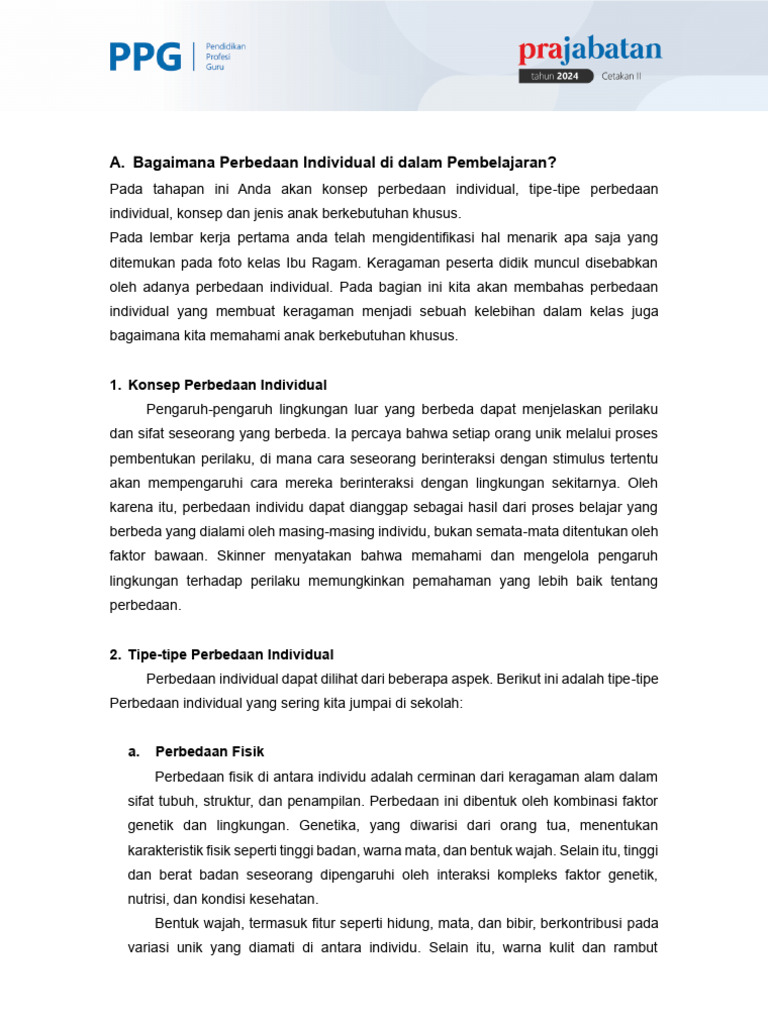 Perbedaan Individual dalam Pembelajaran | PDF | Sains & Matematika