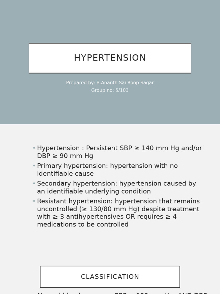 Hypertension | PDF | Hypertension | Blood Pressure