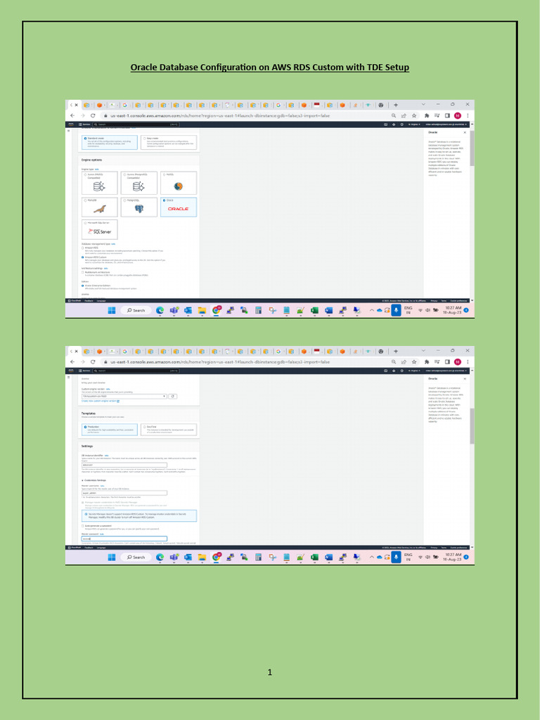 Oracle Database Configuration on AWS RDS Custom with TDE | PDF | Data ...