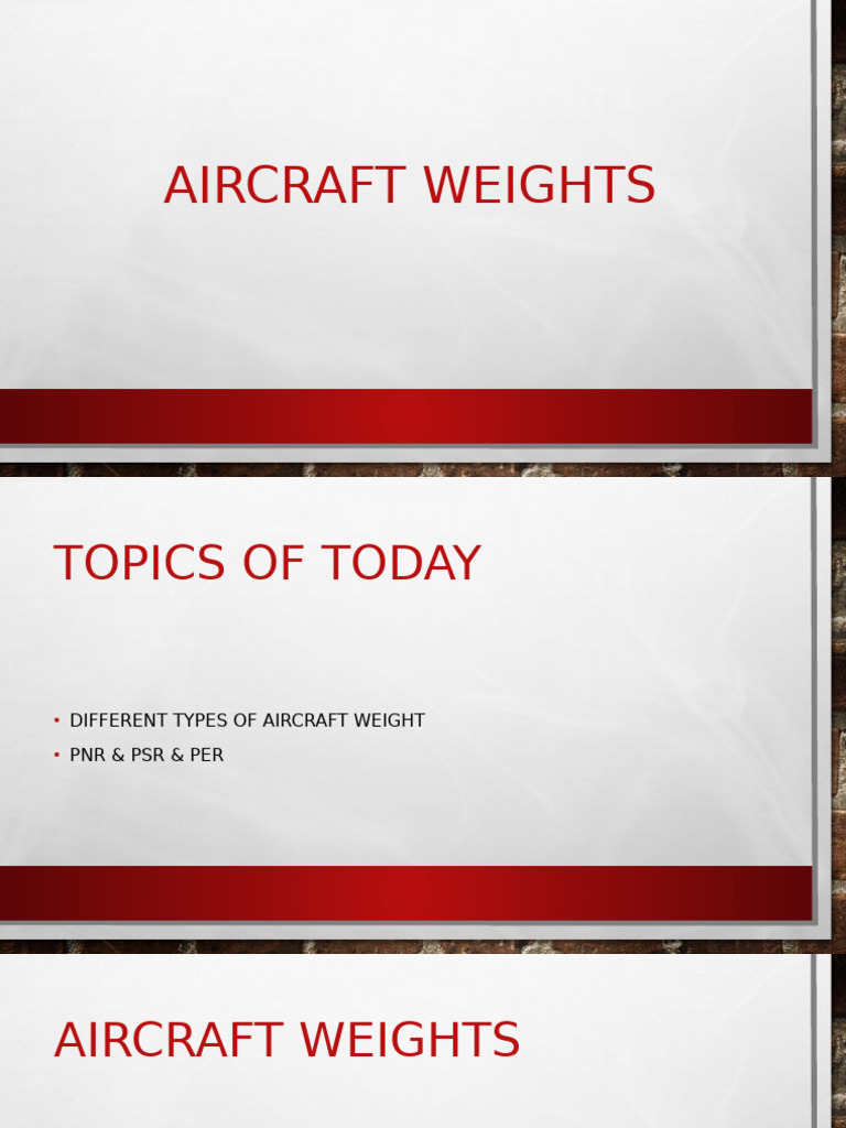 Aircraft Weights | PDF | Aviation | Aircraft