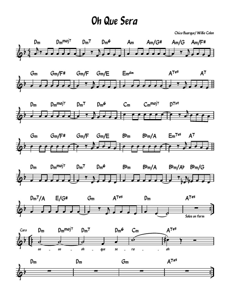 Oh Que Sera Sheet Music | PDF