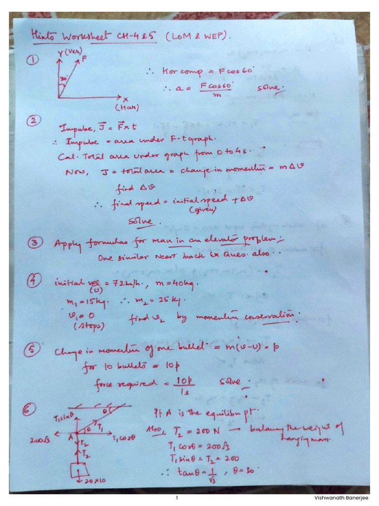 Hints Worksheet Ch4 and 5 | PDF