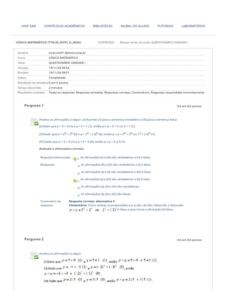 Análise de Afirmações em Lógica Matemática | PDF | Lógica | Matemática