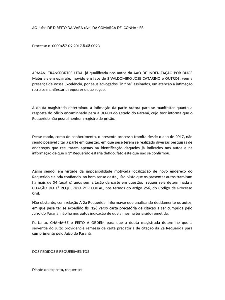 Modelo Requerer Citaçãoedital | PDF