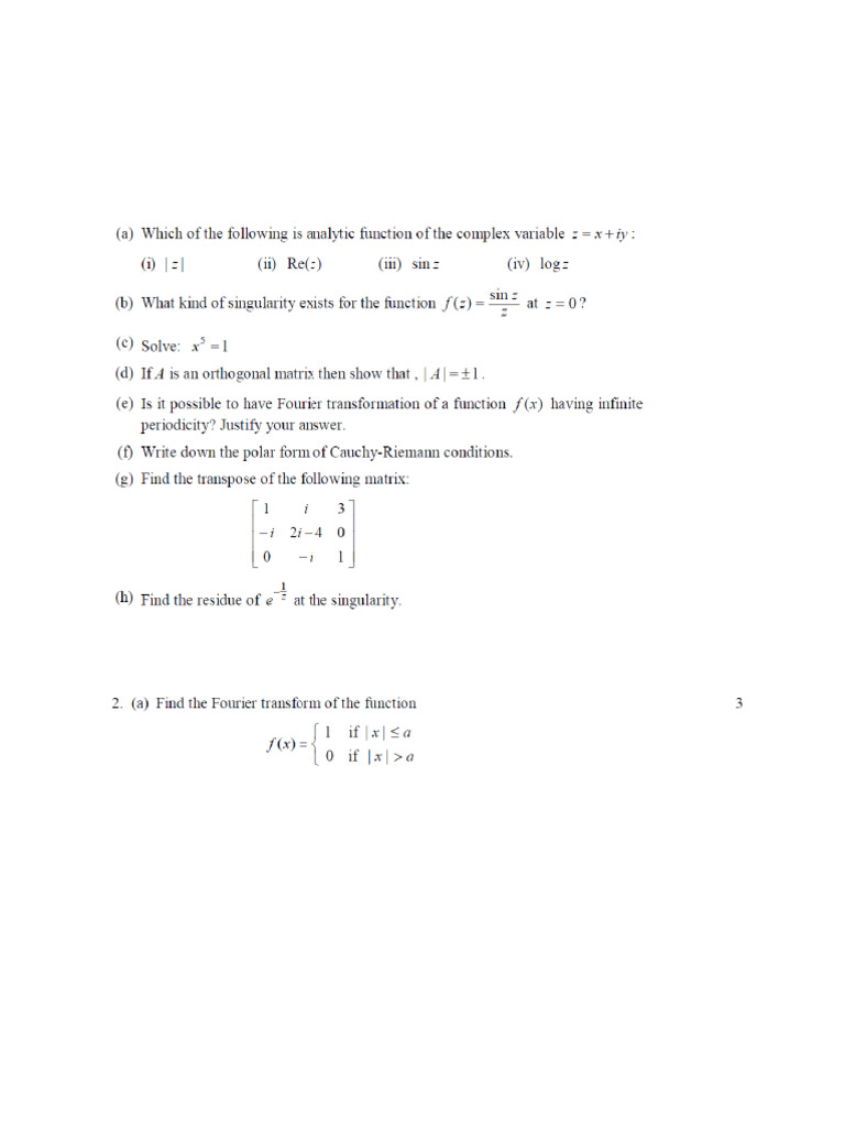 4th Sem Question Bank Final | PDF | Wave Function | Waves