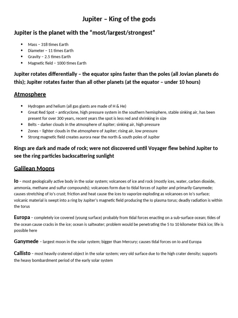 Jupiter | PDF | Science & Mathematics