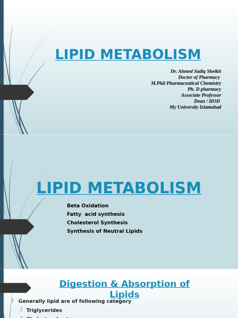 3-Metabolic Fate of Lipids - I | PDF | Lipid | Fatty Acid
