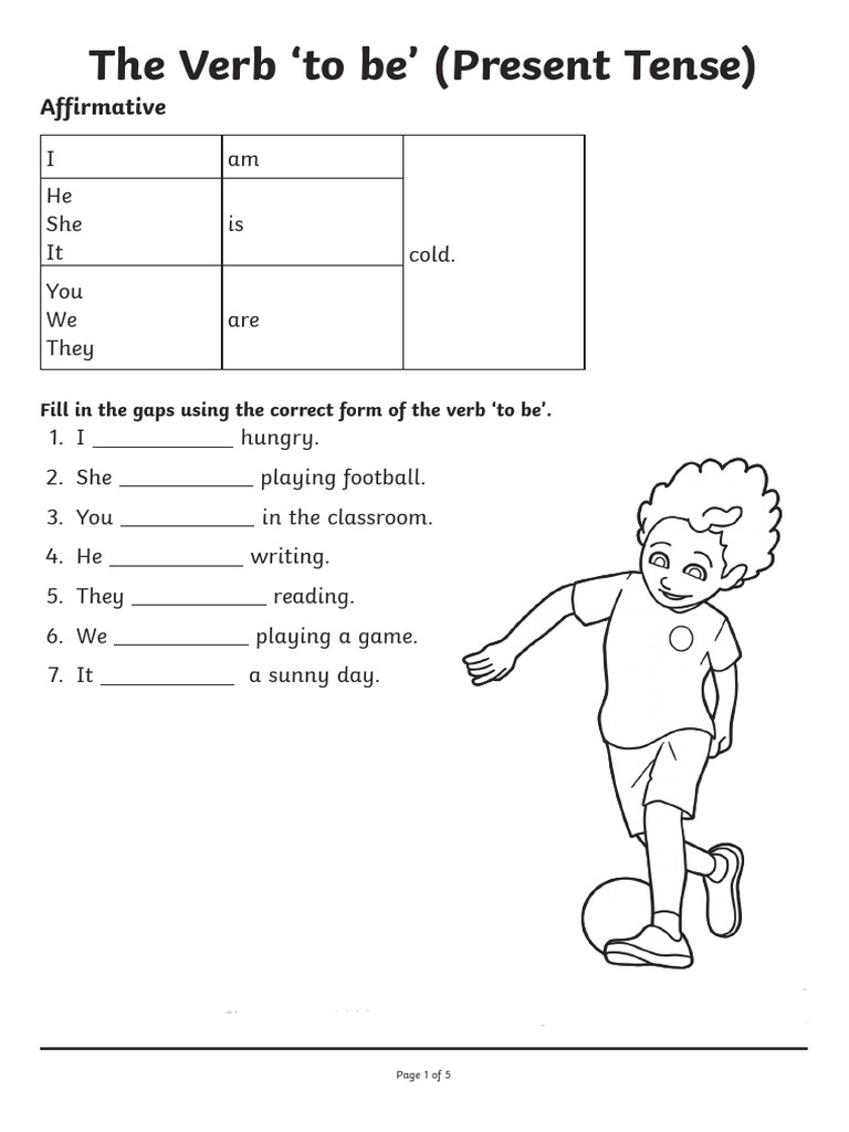 Present Tense Verb To Be Activity Packet | PDF | English As A Second Or ...